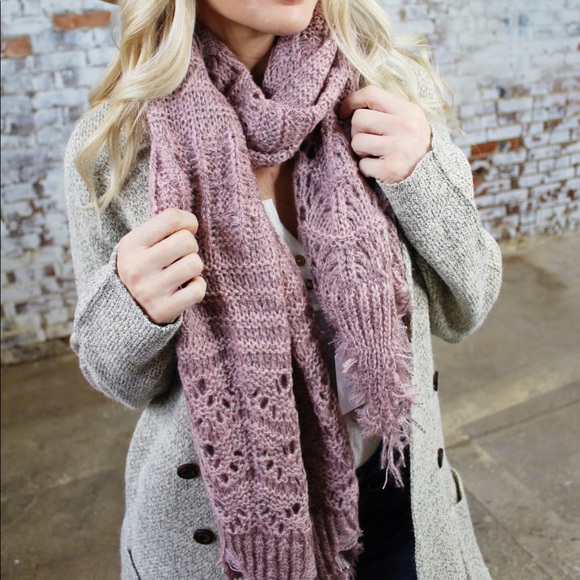 Infinity Raine | Accessories | Feather Knit Boho Scarflavender | Poshmark